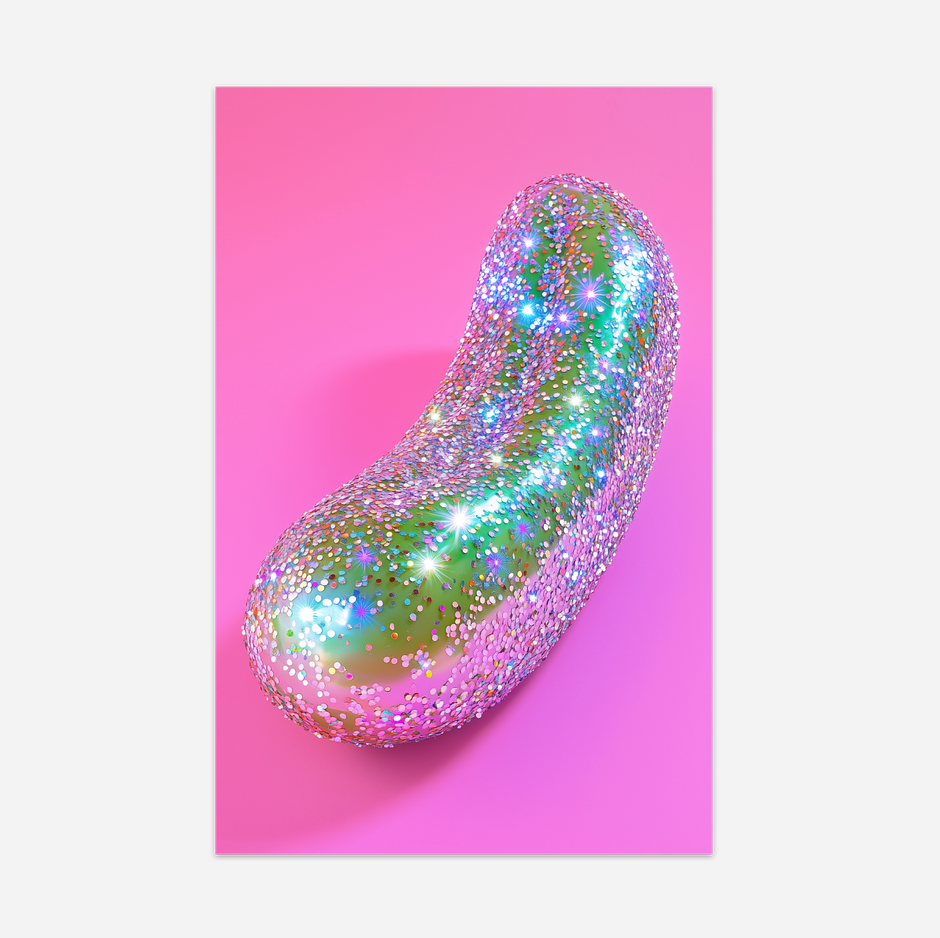 Glitter Pickle Pink Sticker